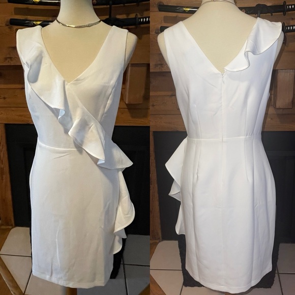 DO+BE | Dresses | Dobe Elegant White Asymmetrical Dress | Poshmark
